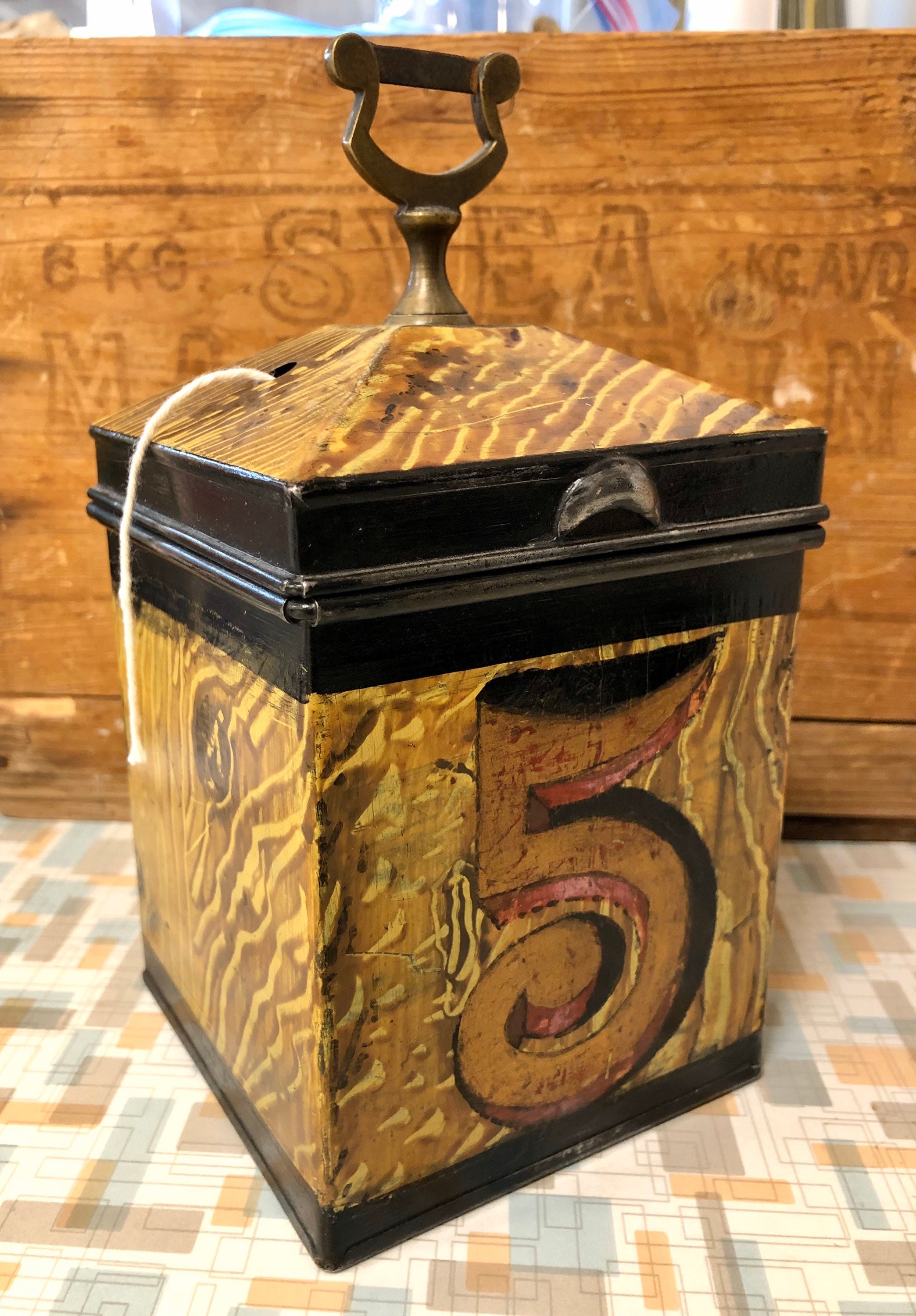 19th Century Faux Bois Folk Art General Store String Holder, Dispenser ...