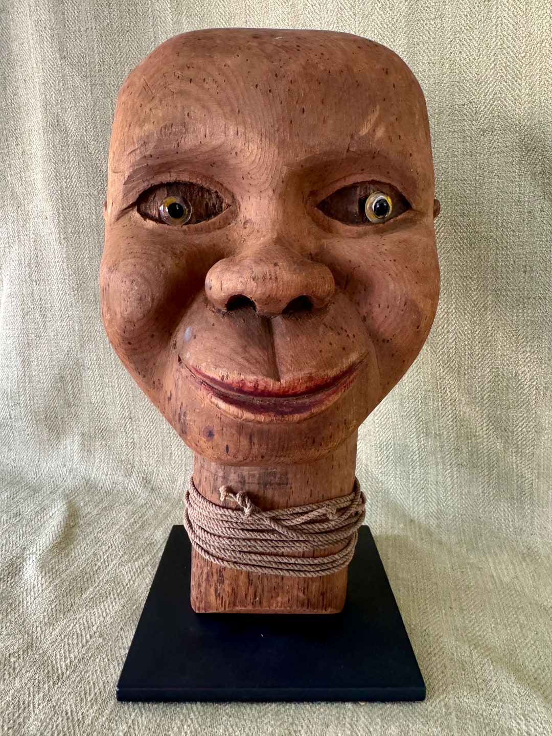 Antique Folk Art Americana Large Carved Wood Puppet Head - Etsy