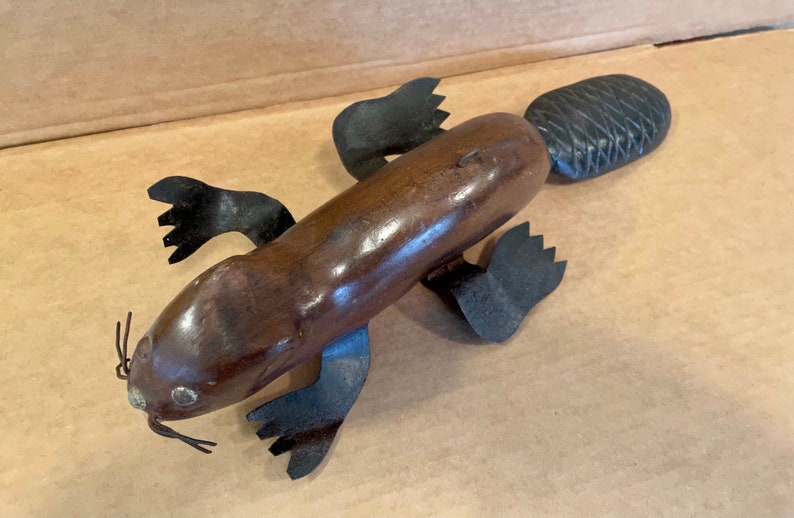 Huge Antique Folk Art Carved Wood Beaver Lure, Articulating Tail - Etsy