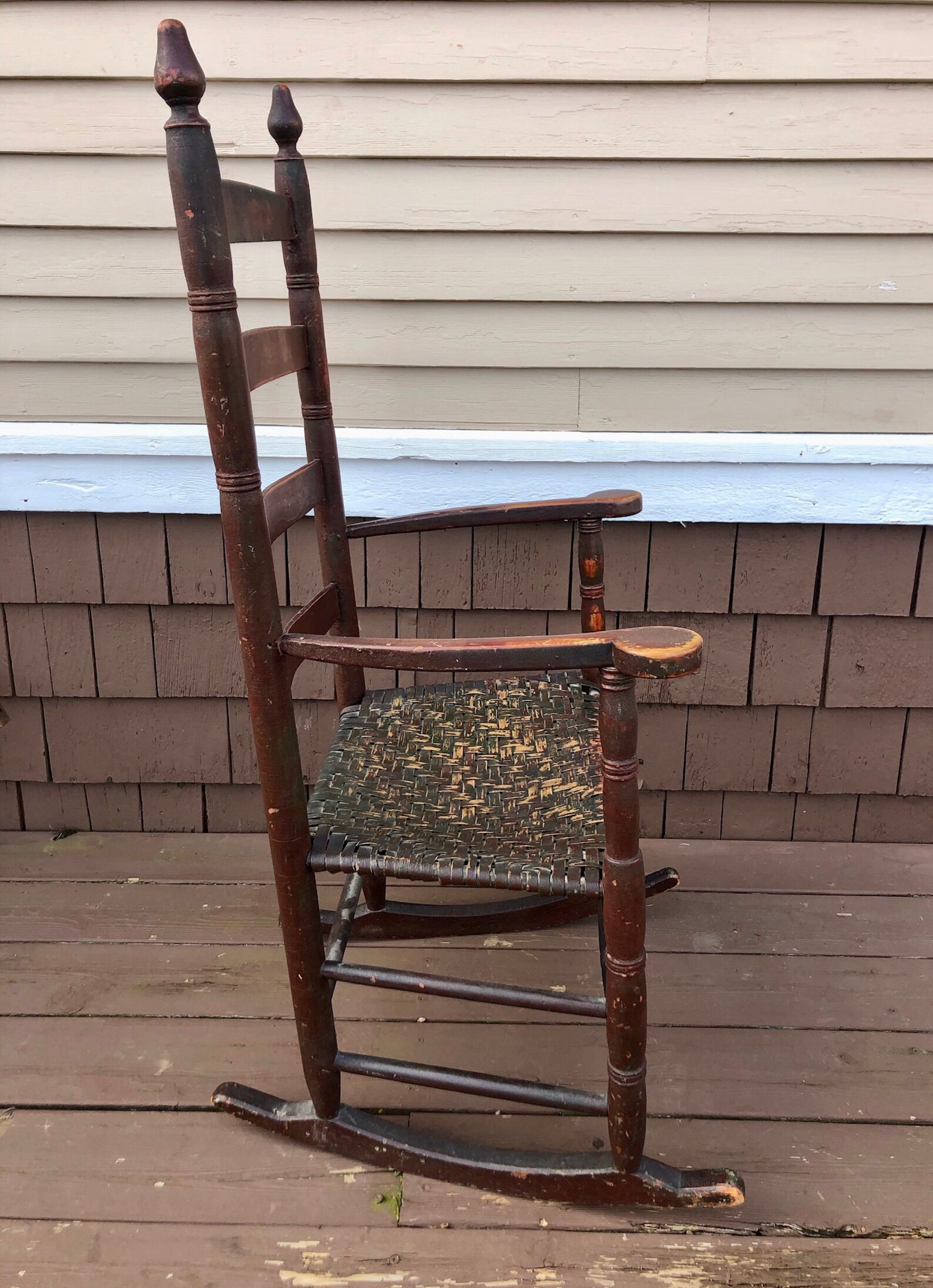 Late 18th Century Vermont Splint Seat Ladder Back Rocking | Etsy
