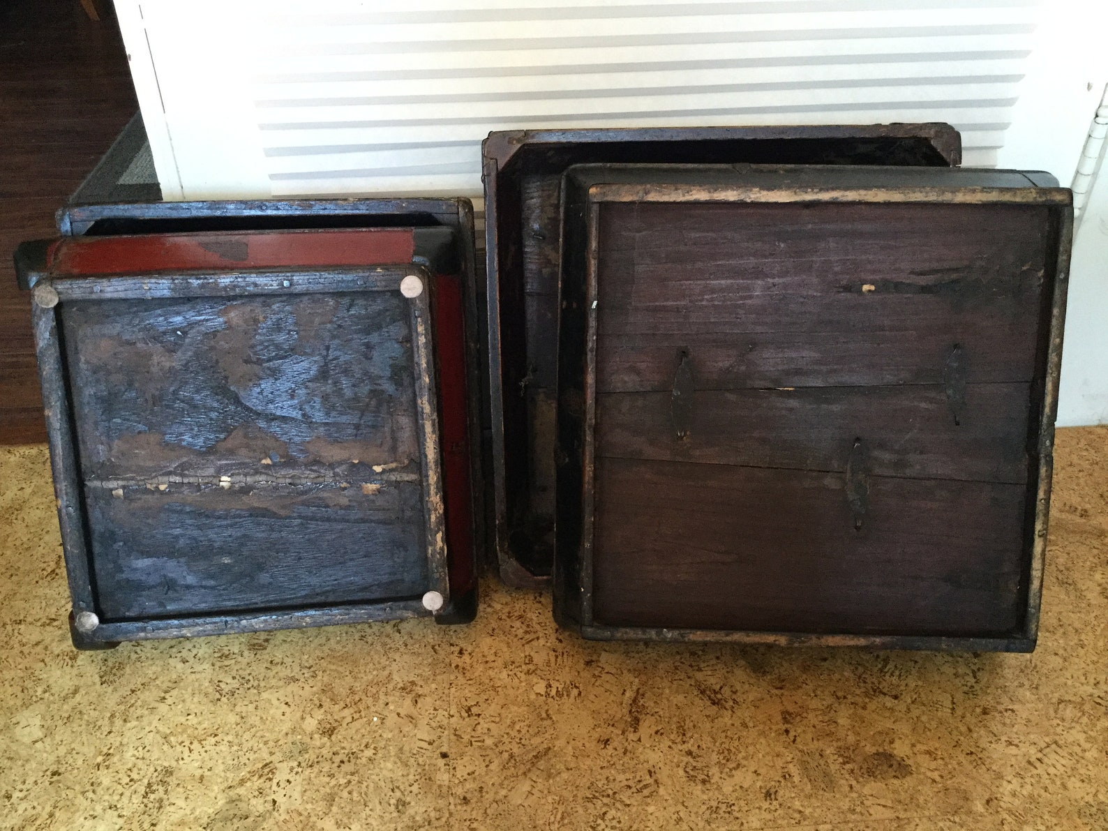 Pair Primitive Antique Asian Rice Boxes With Lids | Etsy