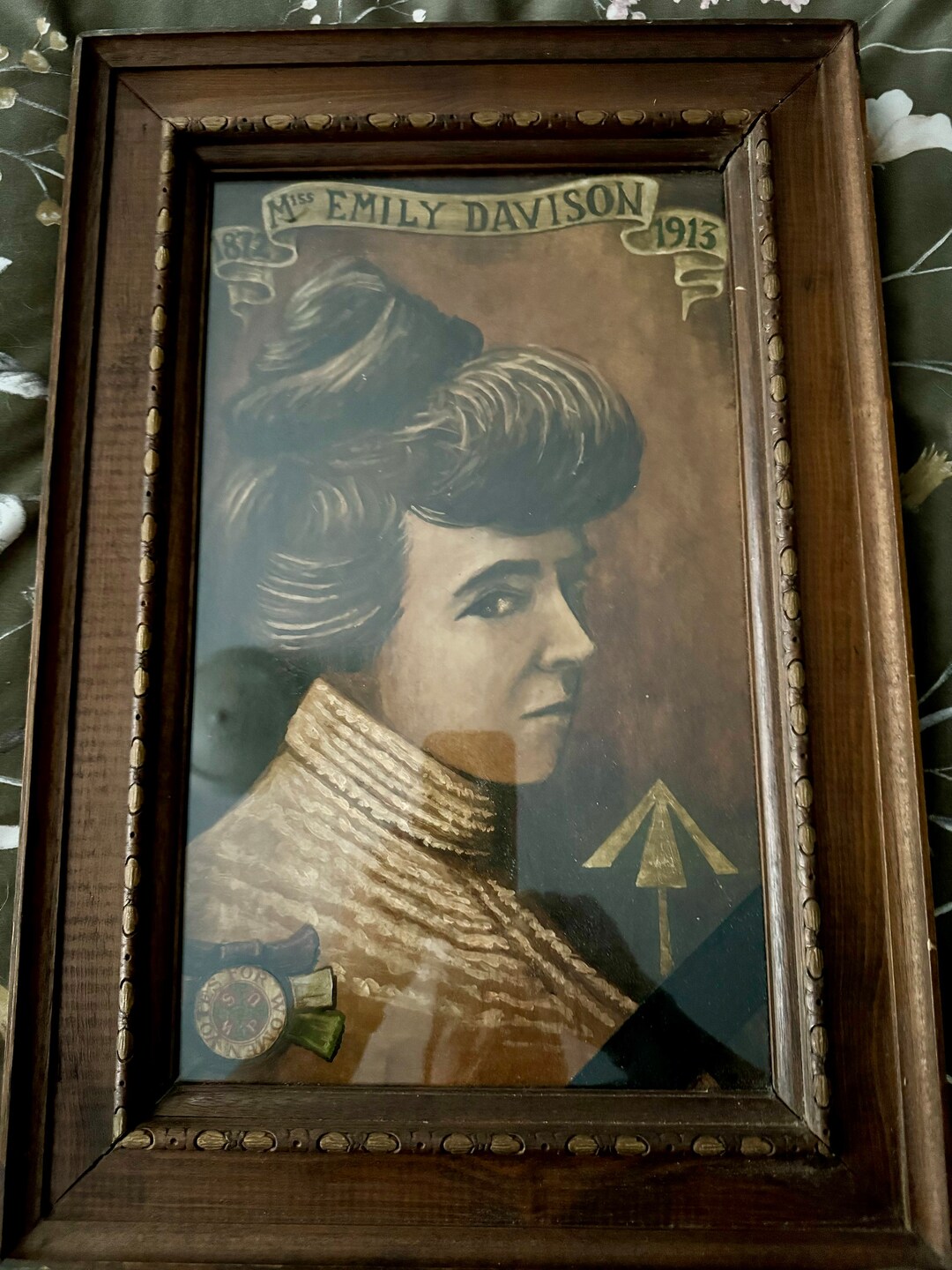 Antique Folk Art Painting of Emily Davison Suffragette Heroine - Etsy