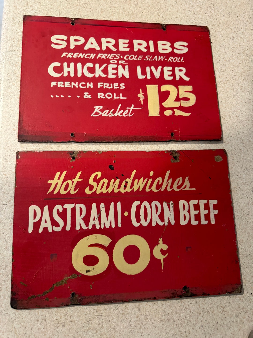 Vintage Hand Painted Deli Menu Signs - Etsy