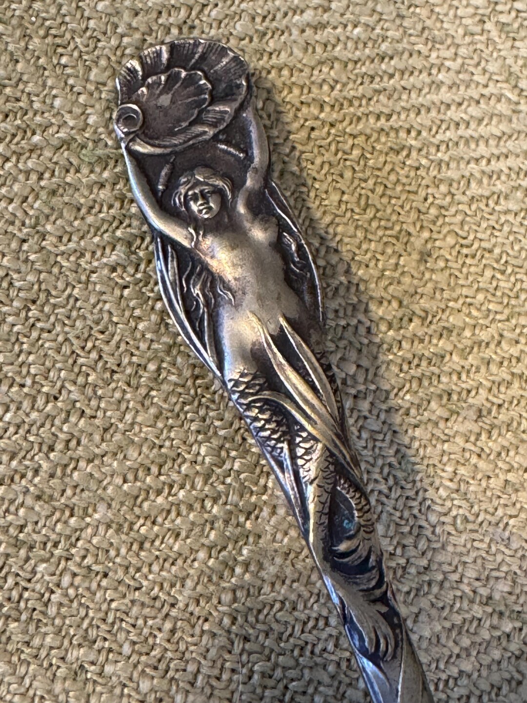 Antique Sterling Mermaid Shell Spoon - Etsy