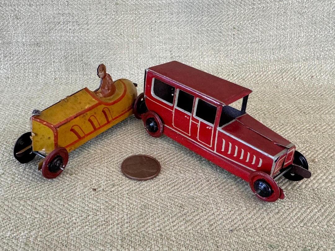 Two Antique German Penny Toy Cars - Etsy