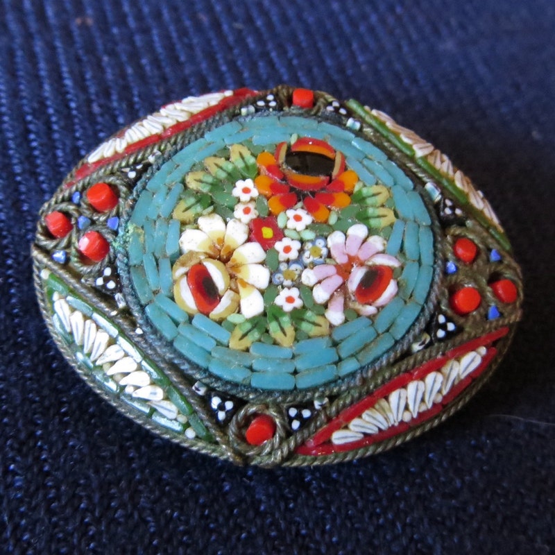 Micro Mosaic Brooch - Etsy