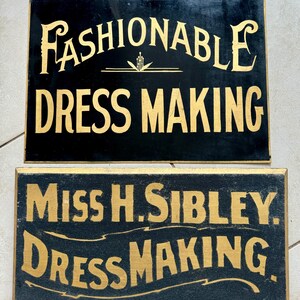 Pair of 19th Century Dressmaker Seamstress Signs With Provenance, Wood ...