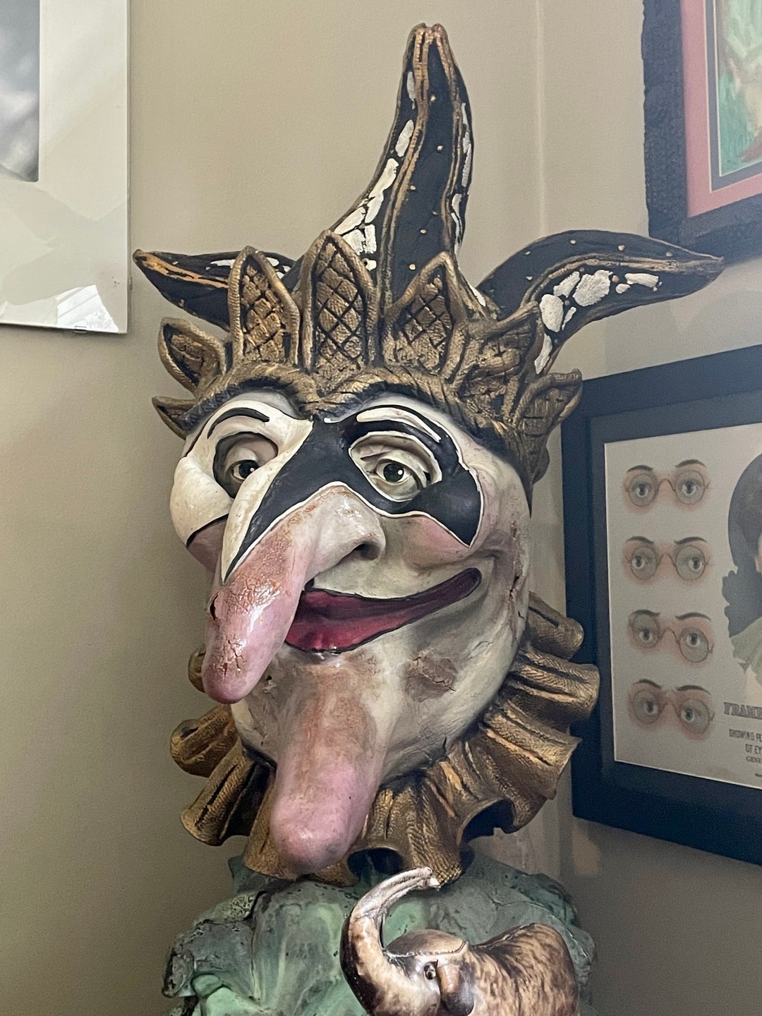 Huge 28” Vintage Rubber Jester Mardis Gras Mask - Etsy