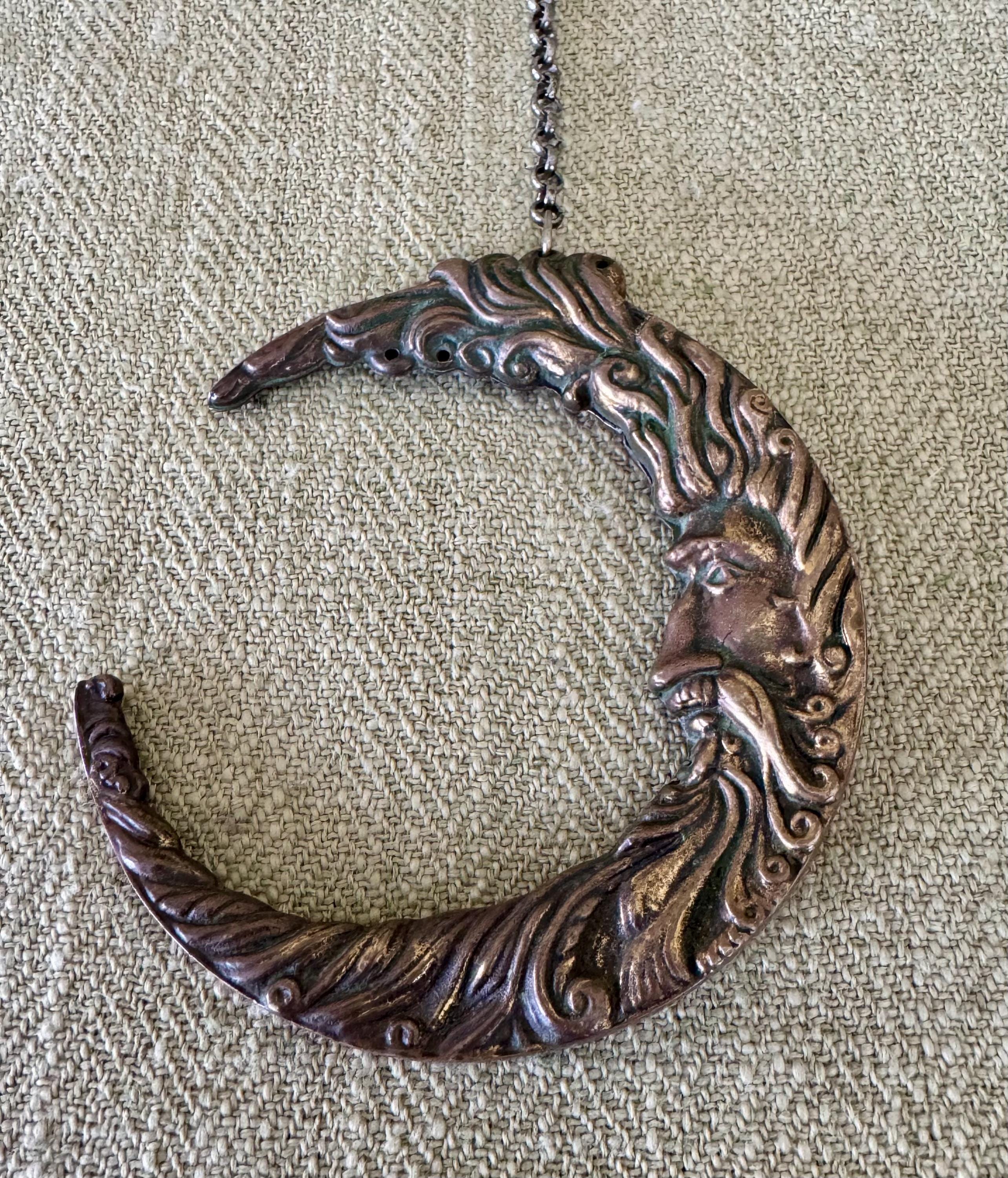 Antique Victorian Bronze Crescent Moon Face Fireplace Flue Pull - Etsy