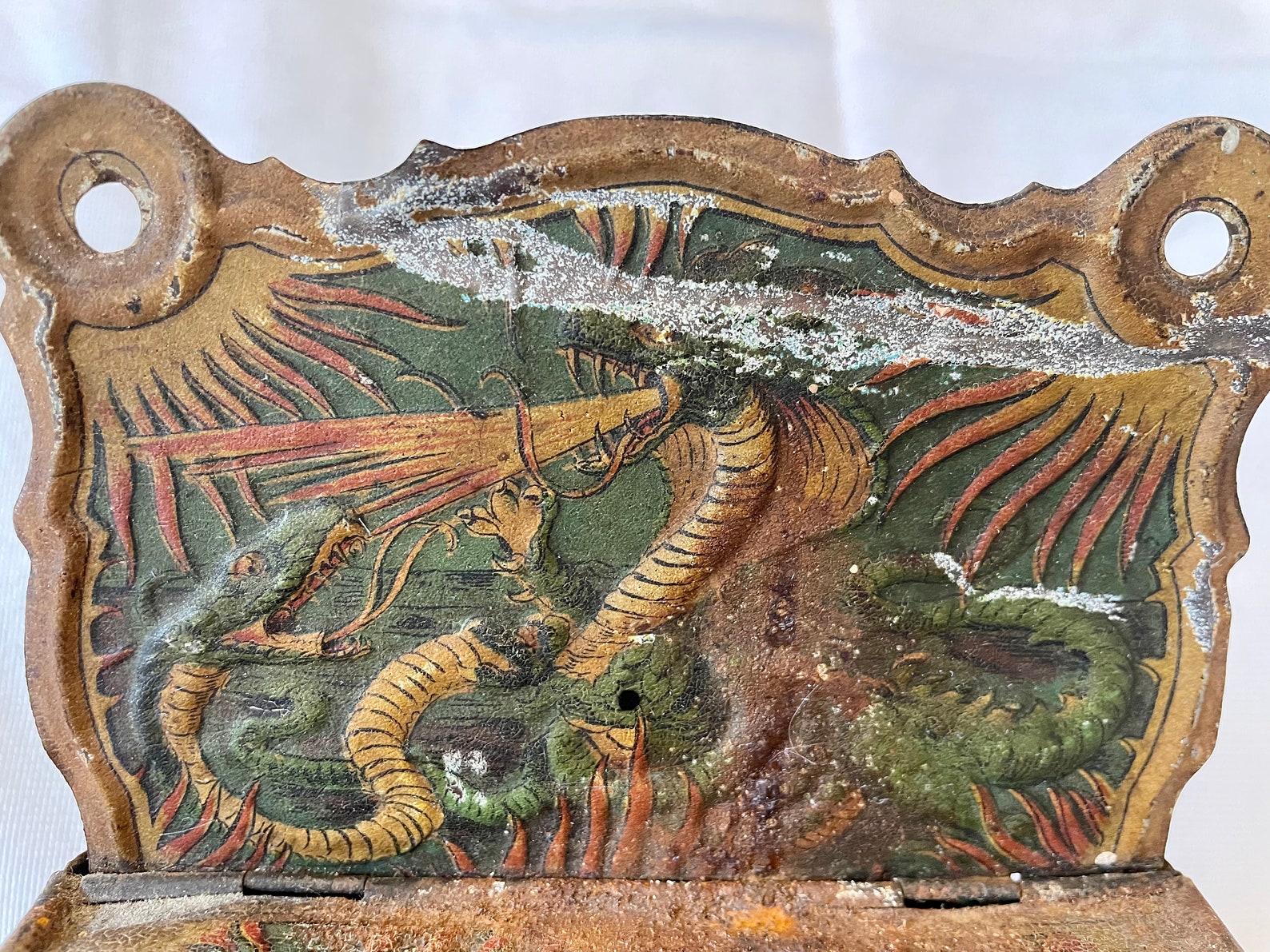 19th Century Fire Breathing Serpents and Dragons Embossed Tin - Etsy Canada