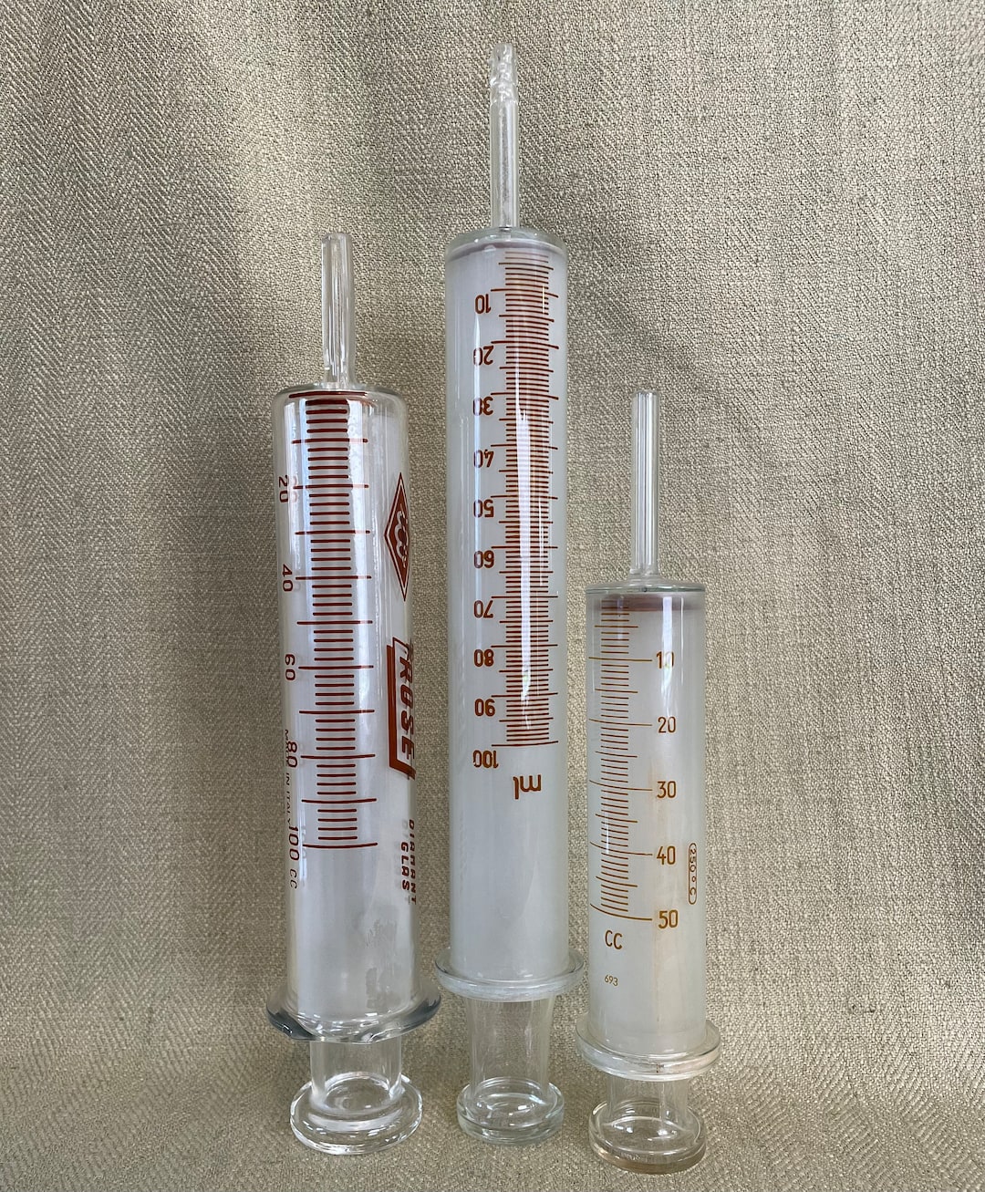 3 Giant Lab Glass Syringes - Etsy