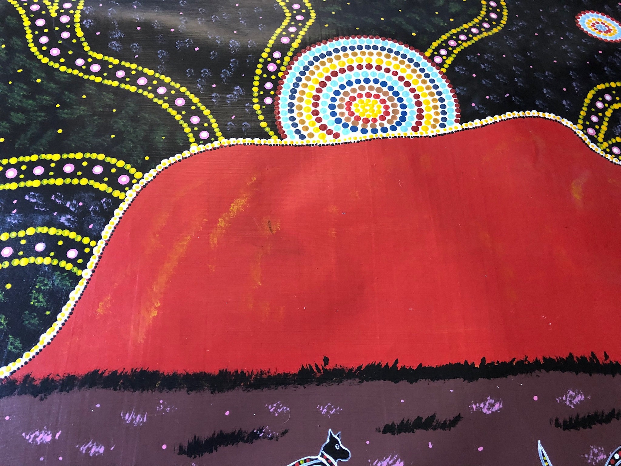 Vintage Australian Outback Uluru Aboriginal Style Painting | Etsy