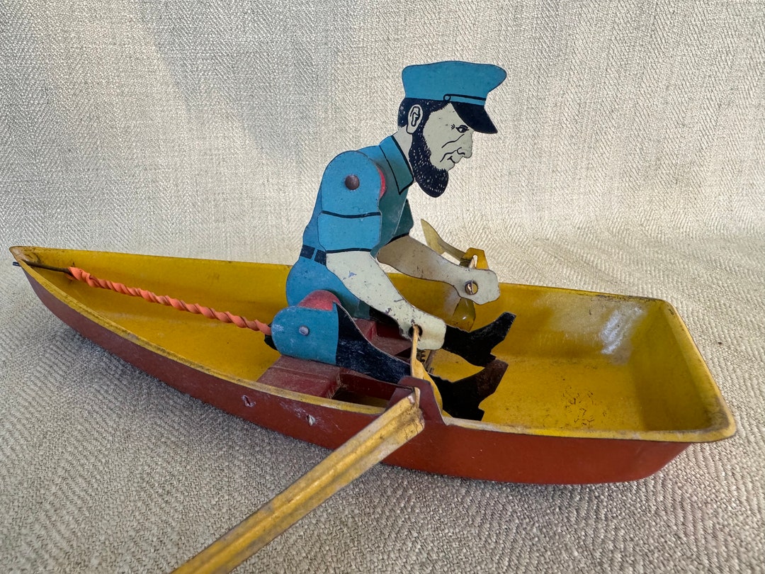 Rare Antique Barnacle Bill Row Boat Tin Wind up Toy - Etsy
