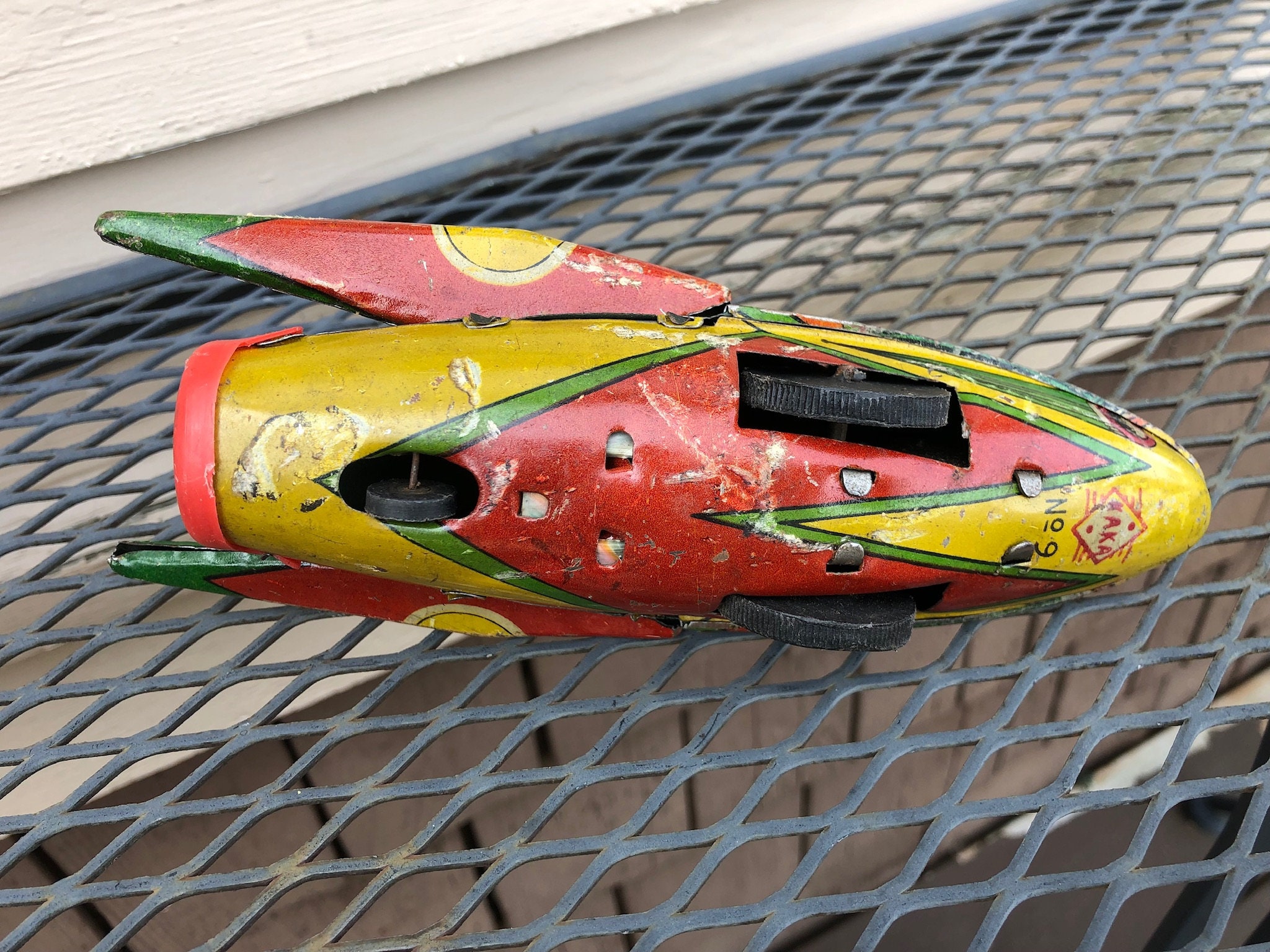 Vintage 1950s Japan Tin Friction Kaka No. 9 Rocket Ship | Etsy