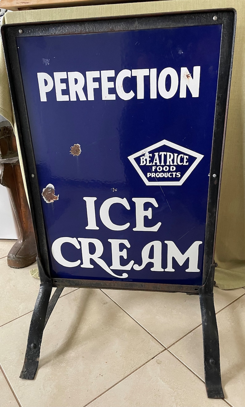 Antique Original 1930s Sidewalk Sign Perfection Ice Cream - Etsy
