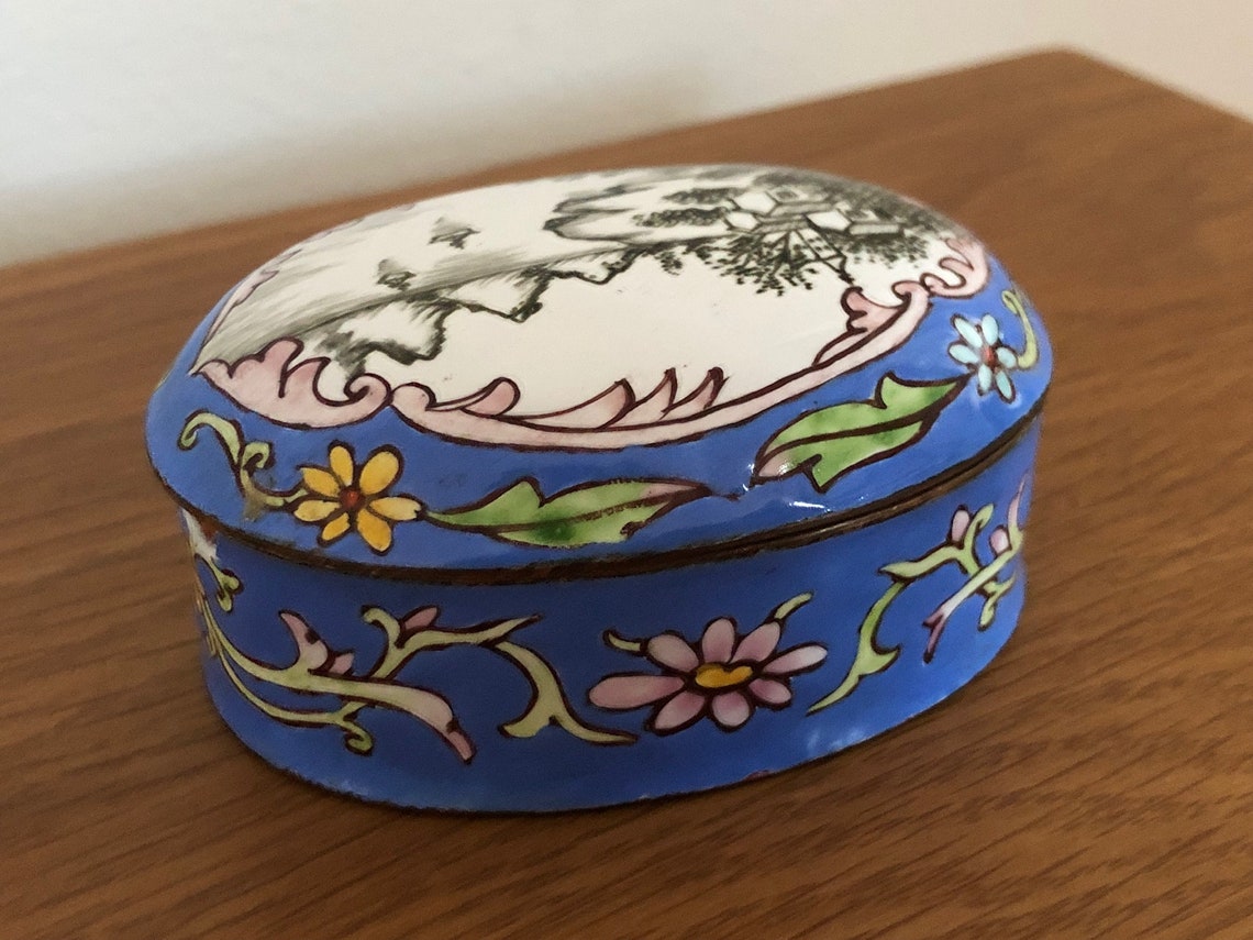 19th Century English Enamel Snuff Box Bilston Battersea - Etsy