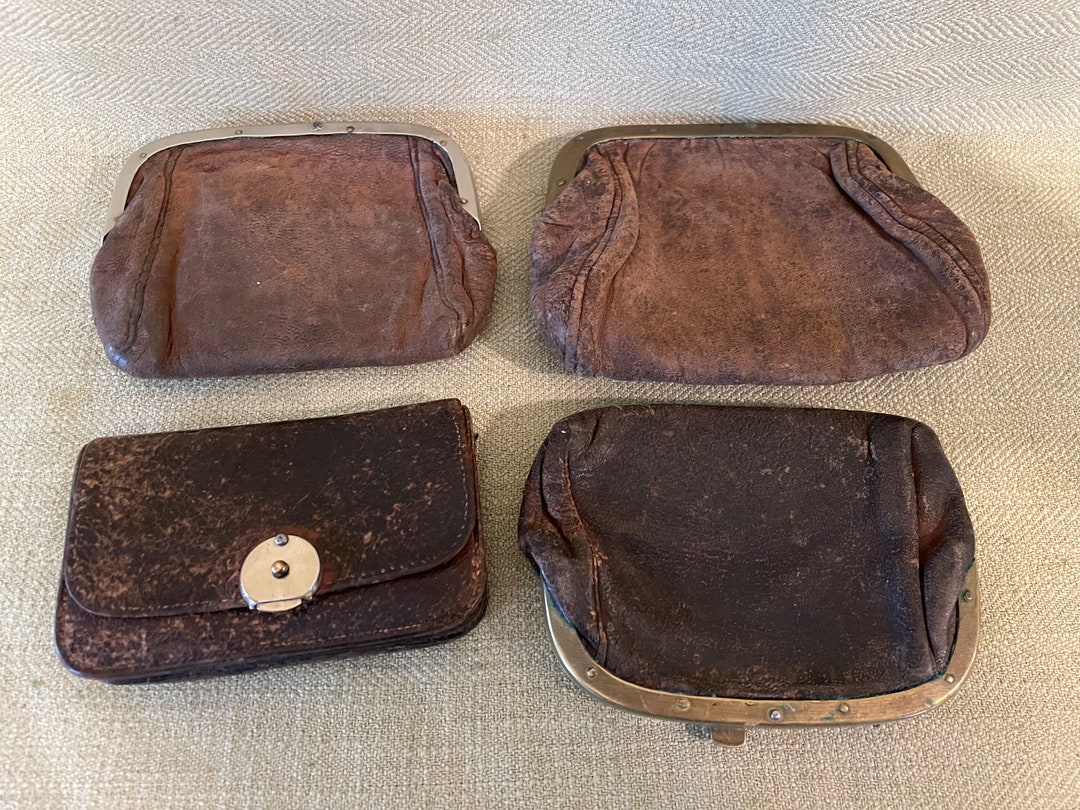 4 Antique Leather Money Purses, 1890-1920 - Etsy