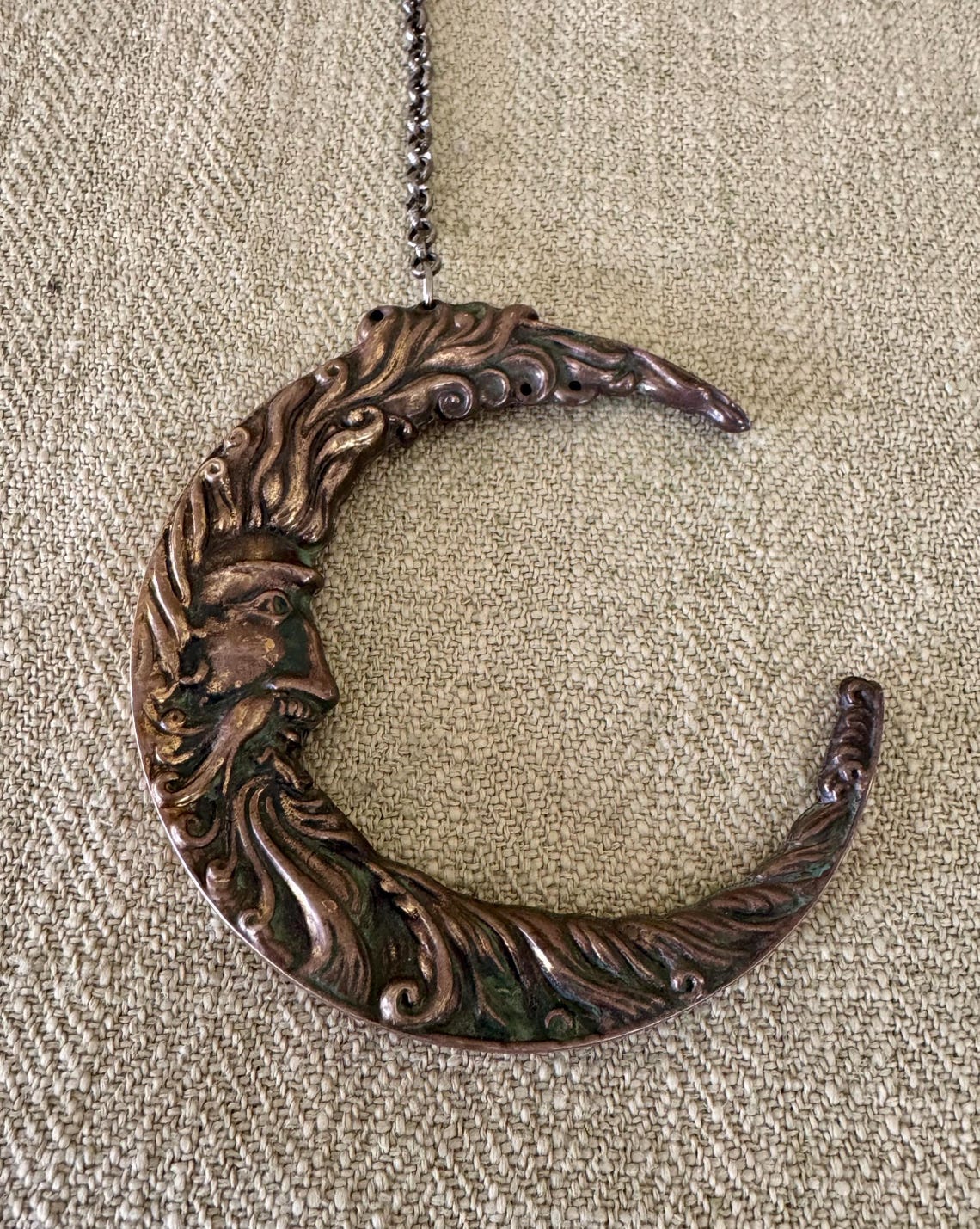 Antique Victorian Bronze Crescent Moon Face Fireplace Flue Pull - Etsy