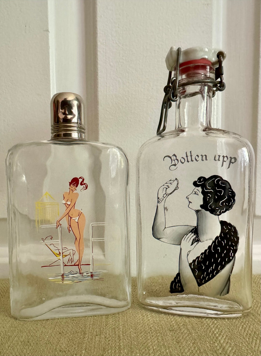 Pair of Naughty Hip Flasks - Etsy
