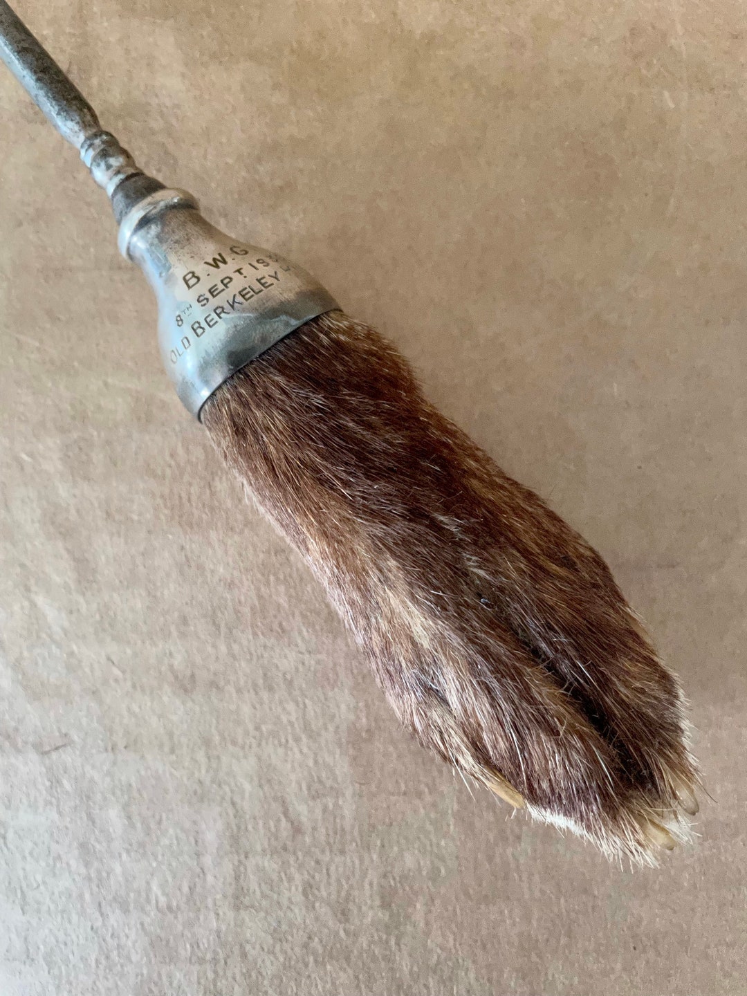 1930 Rowland Ward Silver Taxidermy Fox Foot Hunting Trophy Button Boot ...