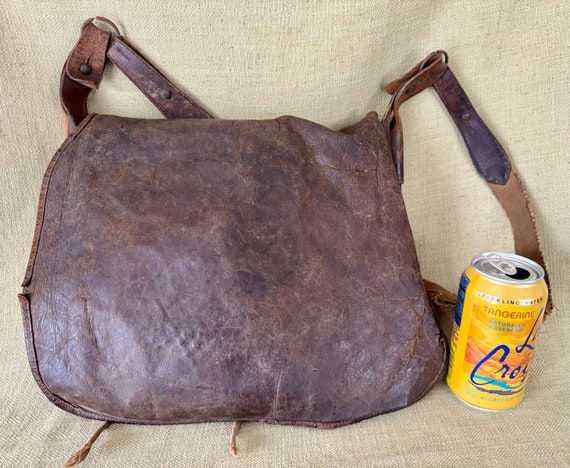 Antique 1920’s Leather Hunting and Gathering Bag, Pos… - Gem