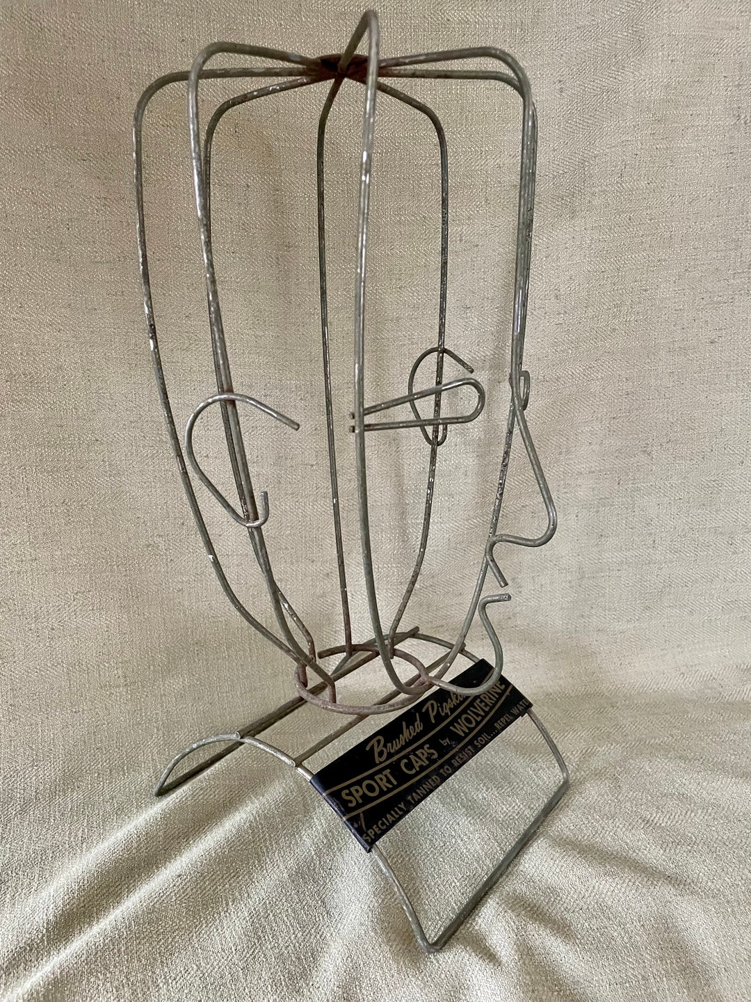 Antique Wire Head Advertising Hat Stand, Millinery Stand, Wolverine Pig ...