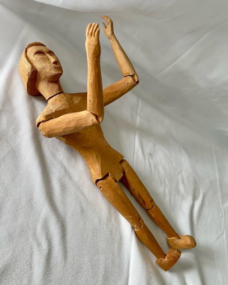 Antique Folk Art Carved Wood Jointed Lay Figure, Artist Model - Etsy