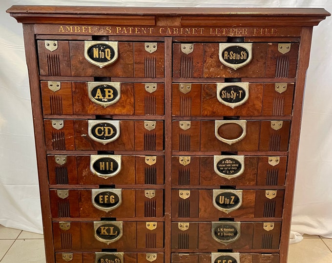 14 Drawer Antique Amberg’s Patent Cabinet Letter File, 1900-1915 - Etsy