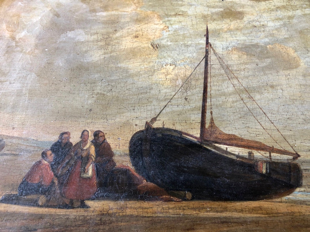 19th Century Dutch Oil on Panel, Seascape, in Style of Rudolph Andriz ...