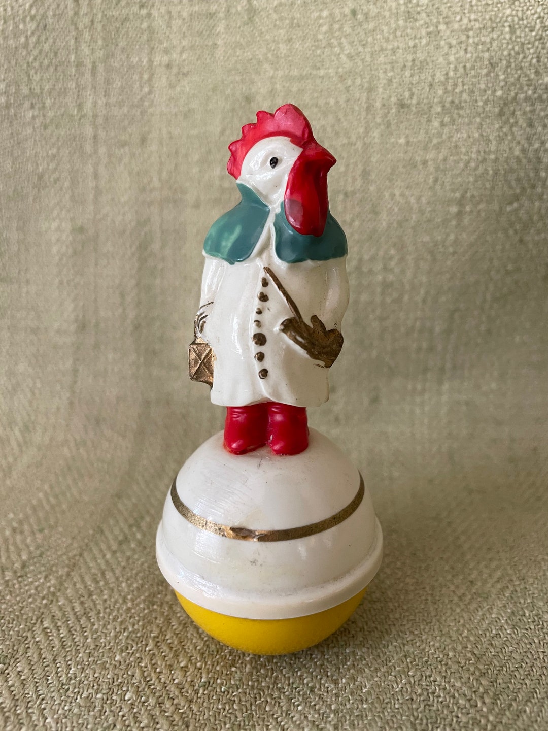 Antique German Celluloid Roly Poly Toy Finely Dressed Chicken - Etsy