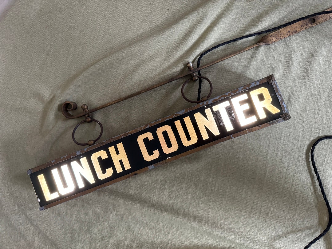 Antique Original Lunch Counter Sign, Lighted Sign With Bracket, Cool - Etsy