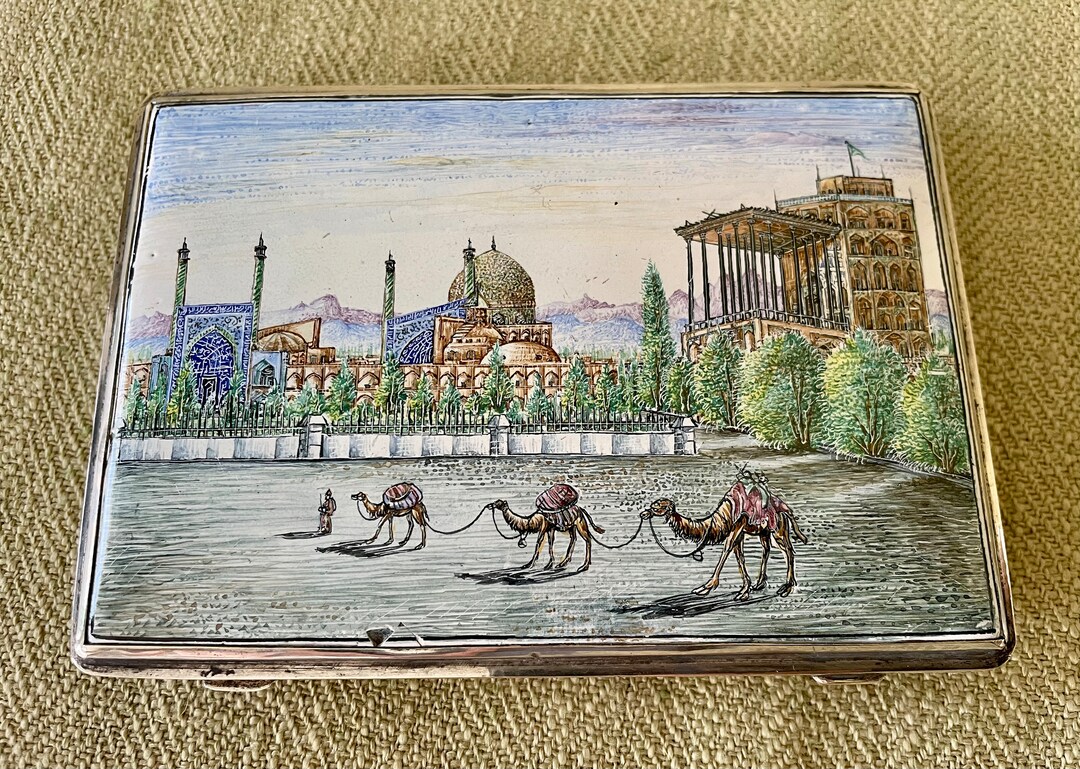 Stunning Antique Middle Eastern Sterling Enamel Cigarette Case - Etsy