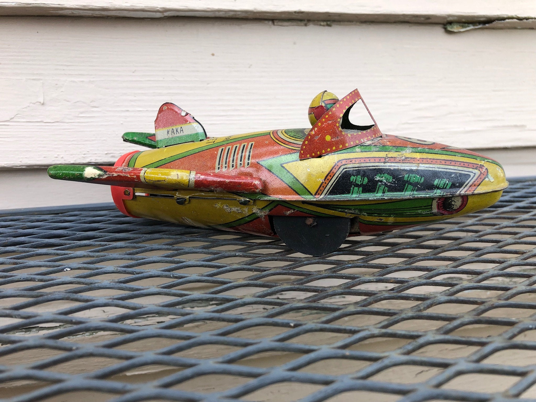 Vintage 1950s Japan Tin Friction Kaka No. 9 Rocket Ship | Etsy