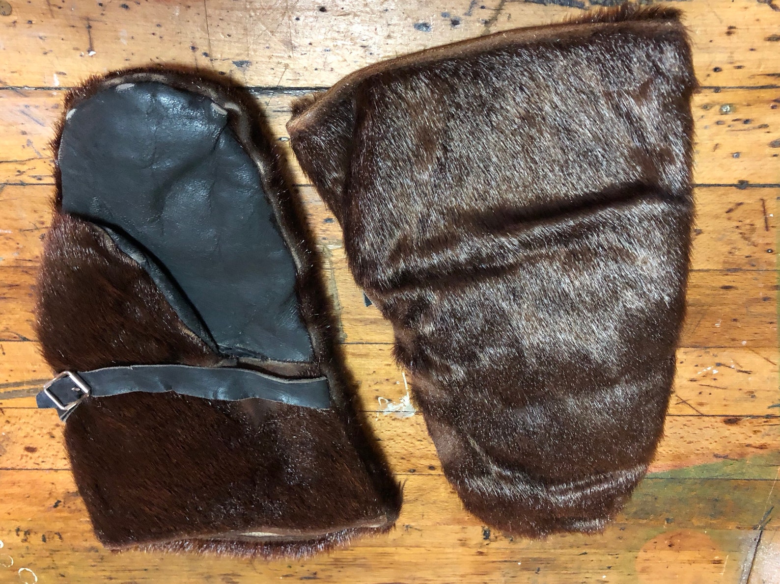 Antique Beaver Skin Hunting Mittens 1920 | Etsy