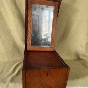 Stunning Victorian Flame Mahogany Shaving Mirror Box With Drawer - Etsy