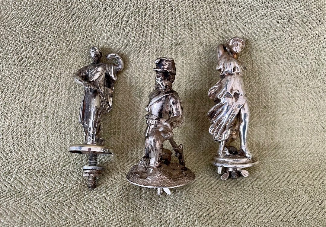 3 Antique Silver Plated Finials, One Soldier, Two Greek Sculptures - Etsy
