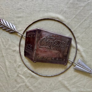 Original 1940s Coke Cooler Sign With Arrow, Coca Cola, Stripped Down - Etsy