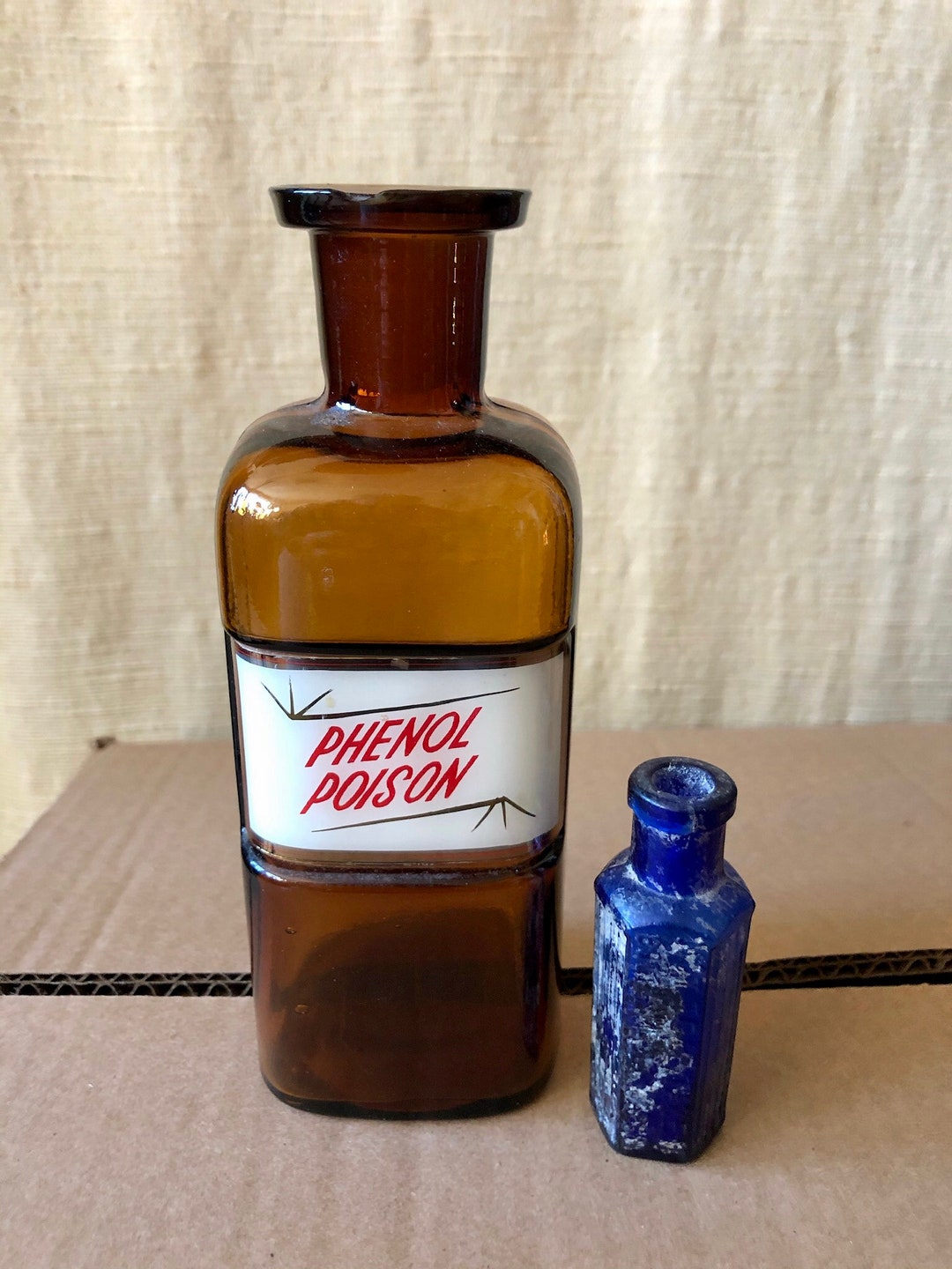 Two Antique Poison Bottles - Etsy