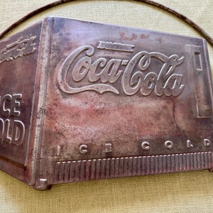 Original 1940s Coke Cooler Sign With Arrow, Coca Cola, Stripped Down - Etsy