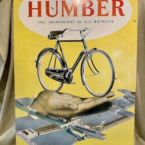 1955 Humber Bicycles Trade Sign, Bike in Hand - Etsy