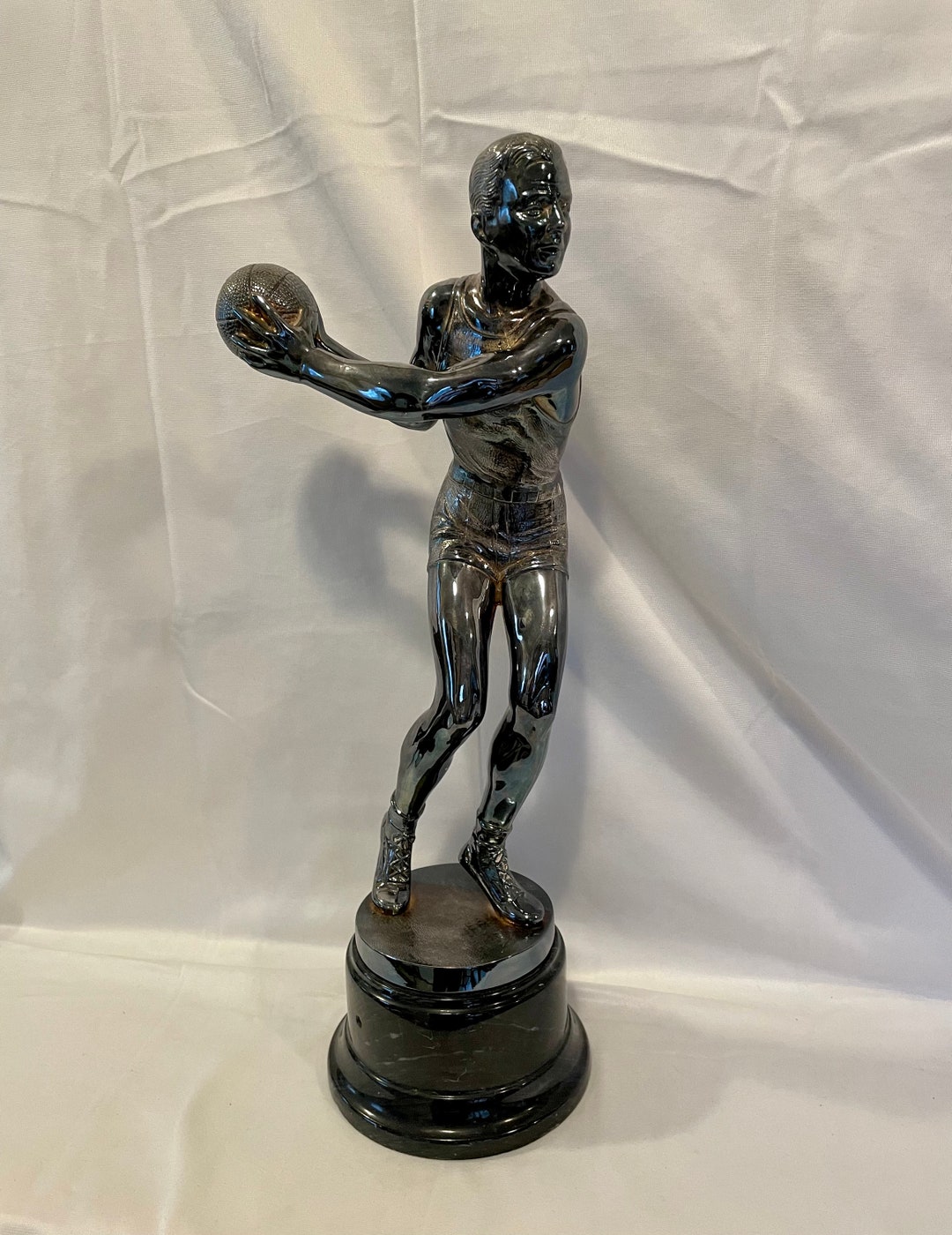 Huge Original 19” Silver 1930’s Basketball Trophy With Marble Base - Etsy