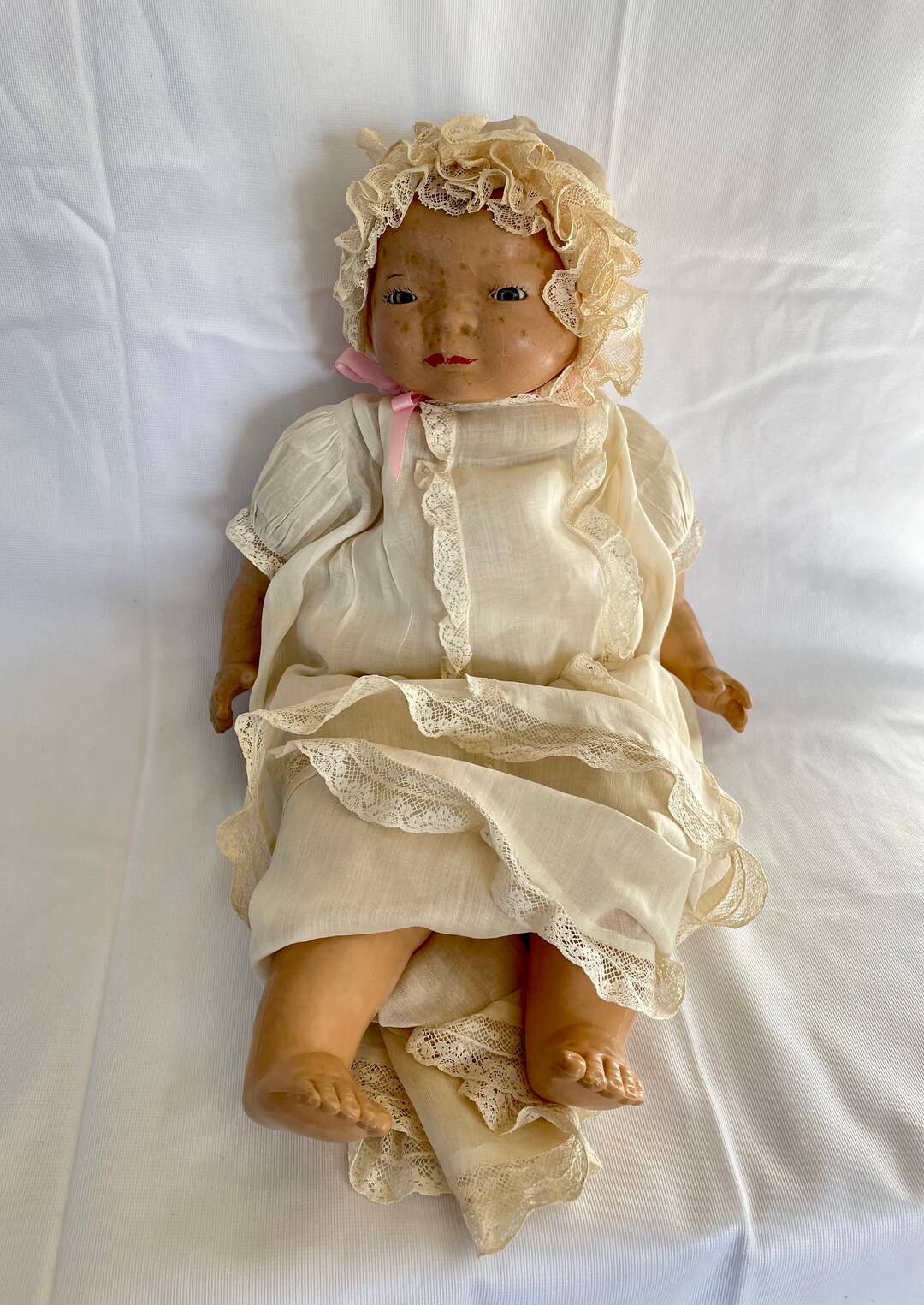 Antique Grace Storey Bye Lo Composition Baby Doll in Christening Outfit ...