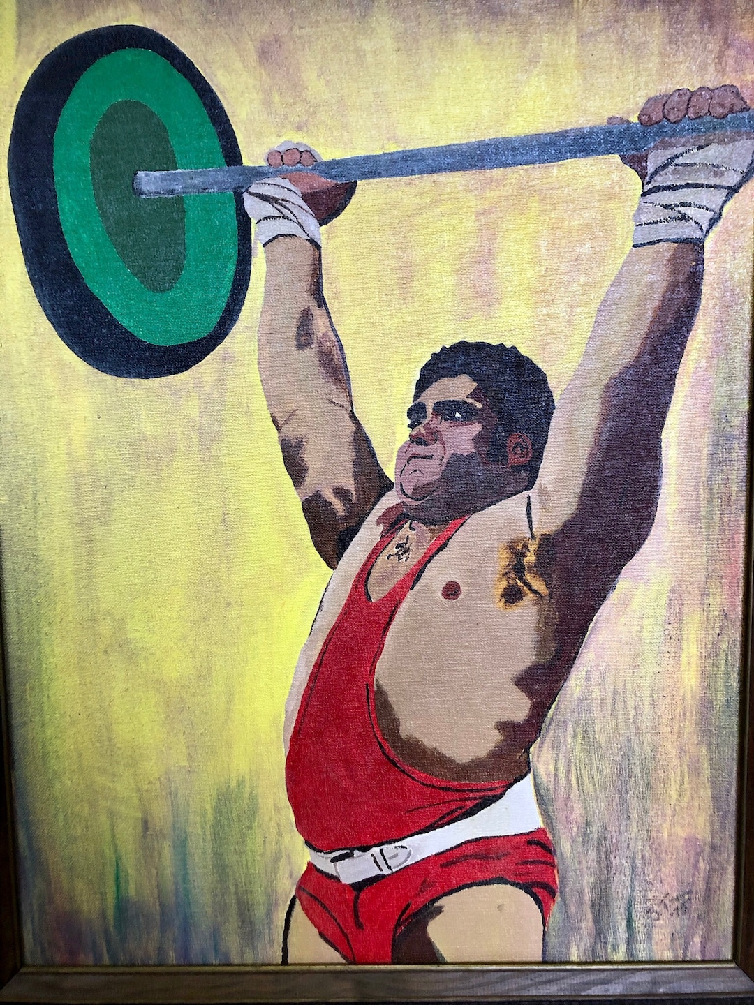 Vintage Outside Art Weightlifter Painting Worlds Strongest - Etsy
