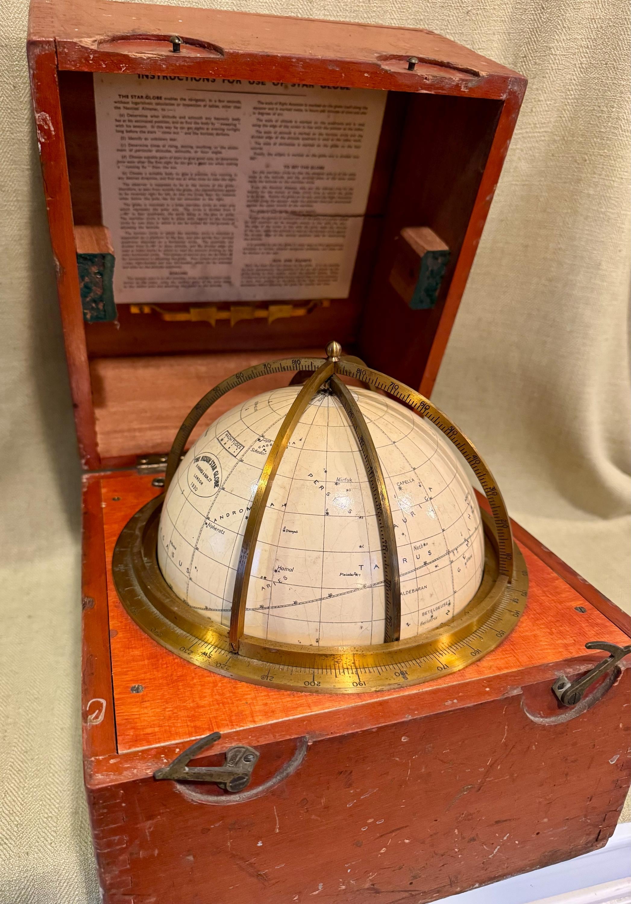 1920 Husun Star Navigation Globe in Case - Etsy