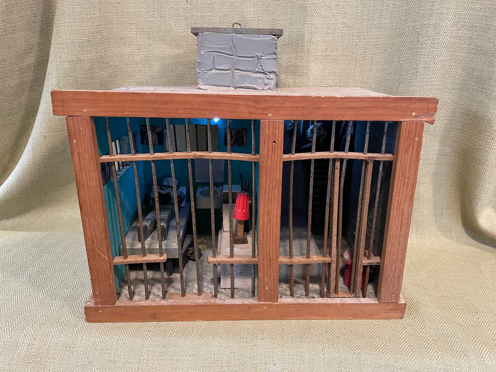 Vintage Outsider Folk Art Jail Cell Diorama, Prison Art - Etsy