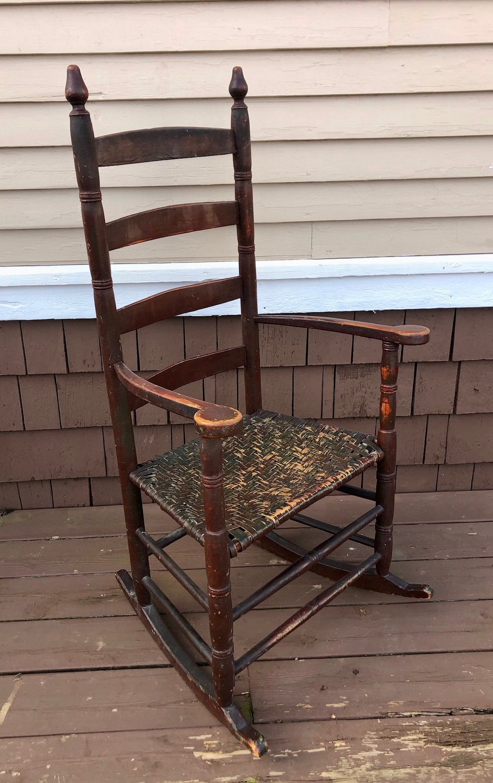 Late 18th Century Vermont Splint Seat Ladder Back Rocking | Etsy