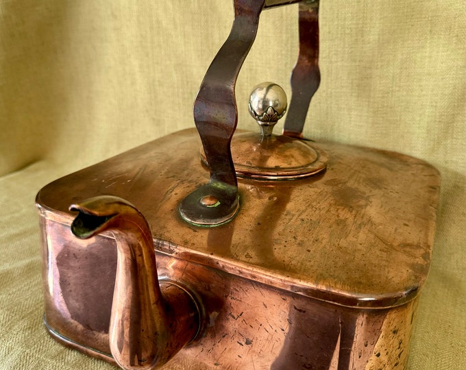 Antique Square British Ship’s Copper Tea Kettle - Etsy