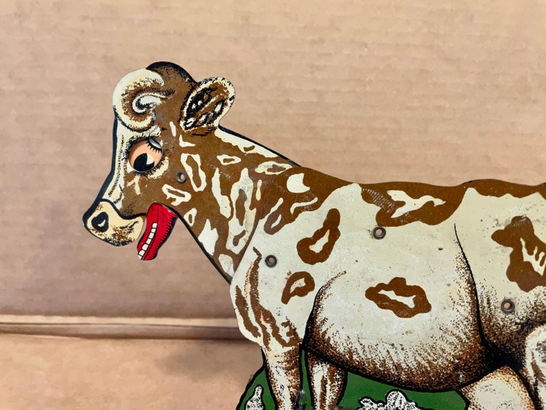 Antique 1930’s Moo Cow Tin Toy - Etsy