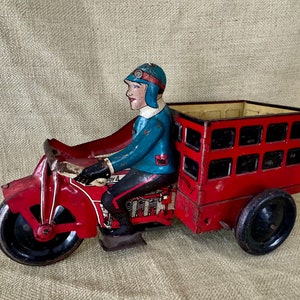 1930’s Marx Speed Boy Delivery Motorcycle Wind up Tin Toy - Etsy