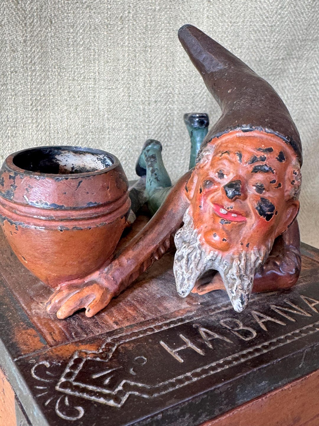 Antique Cast Iron Gnome Guarded Humidor, Original Paint 1910-20 - Etsy